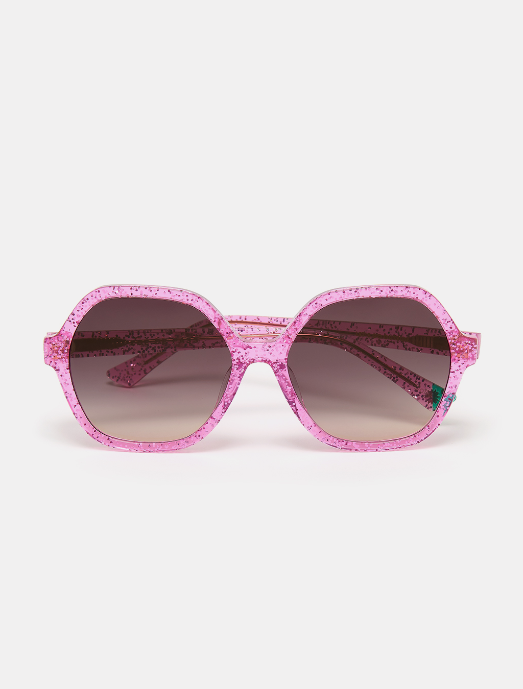 Dolly Pink Glitter Hexagonal Sunglasses – Festival Fun Shades – zoedepass