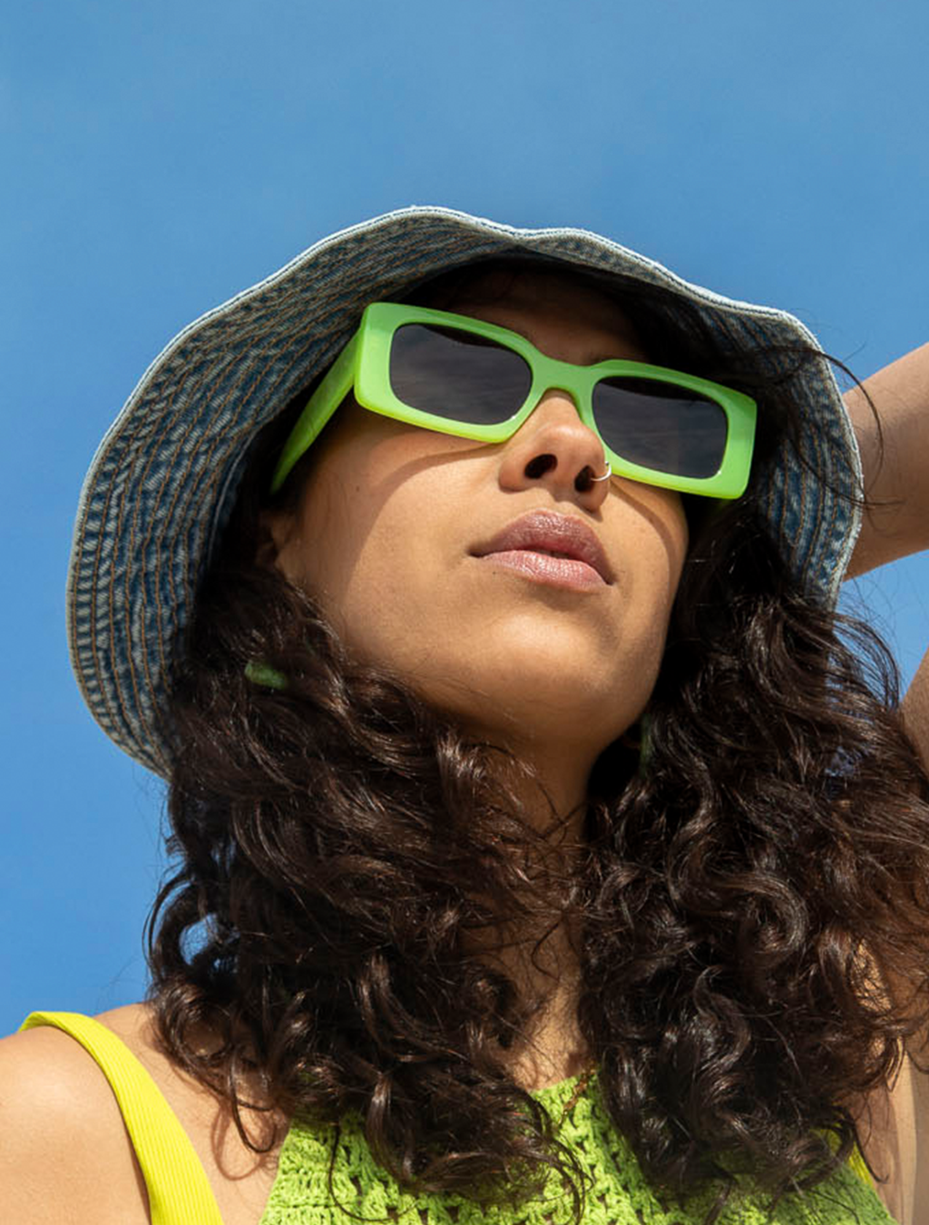 Neon Yellow Sunglasses | Rectangle Acetate | Zoe de Pass Eyewear ...